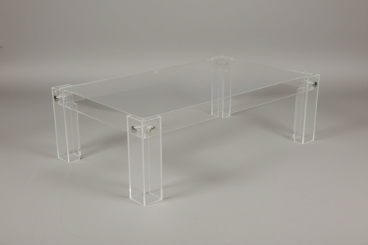 Lucite And Glass Coffee Table – True Treasures Inc