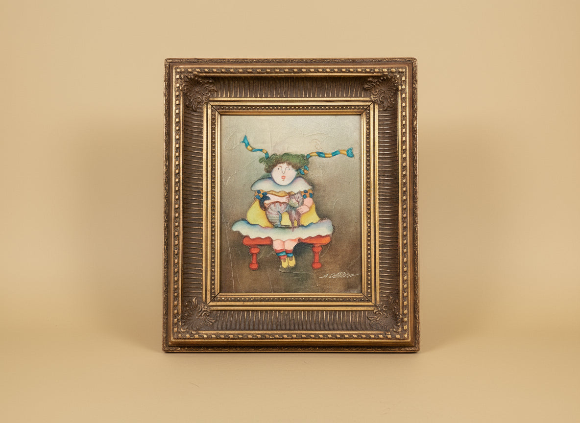 Joyce Roybal Lady with Cat Painting – True Treasures Inc