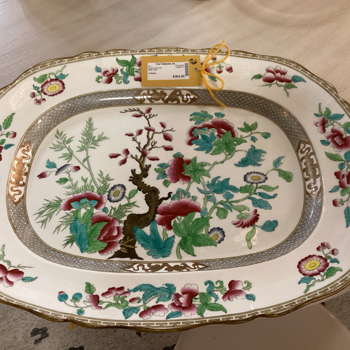 Floral Oval Asian Platter – True Treasures Inc